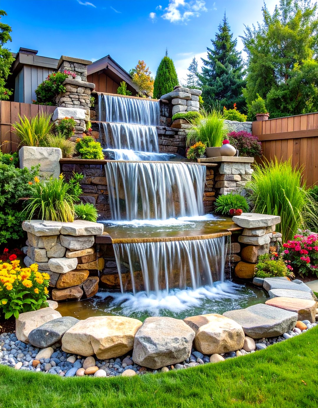 24 Pondless Waterfall Ideas for Backyard Water Features - Too Much Time