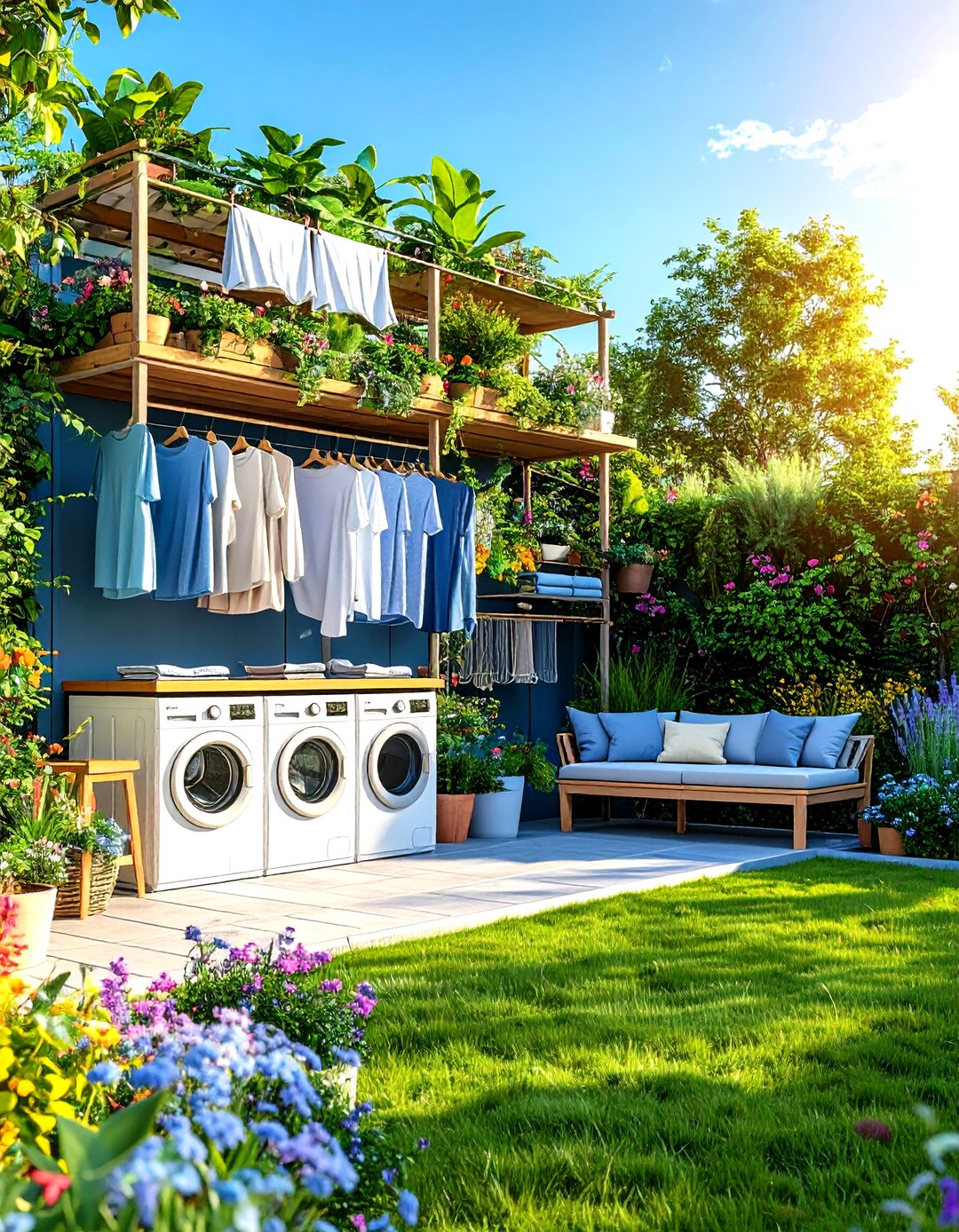 24 Outdoor Laundry Area Design Ideas for Easy Chores - Too Much Time