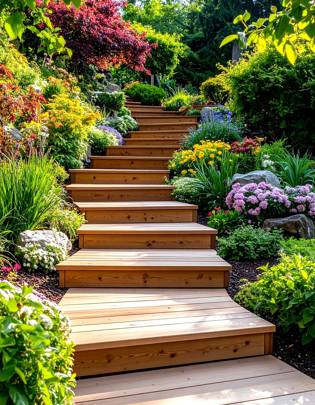 24 Wooden Walkway Ideas to Guide Garden Paths Well - Too Much Time