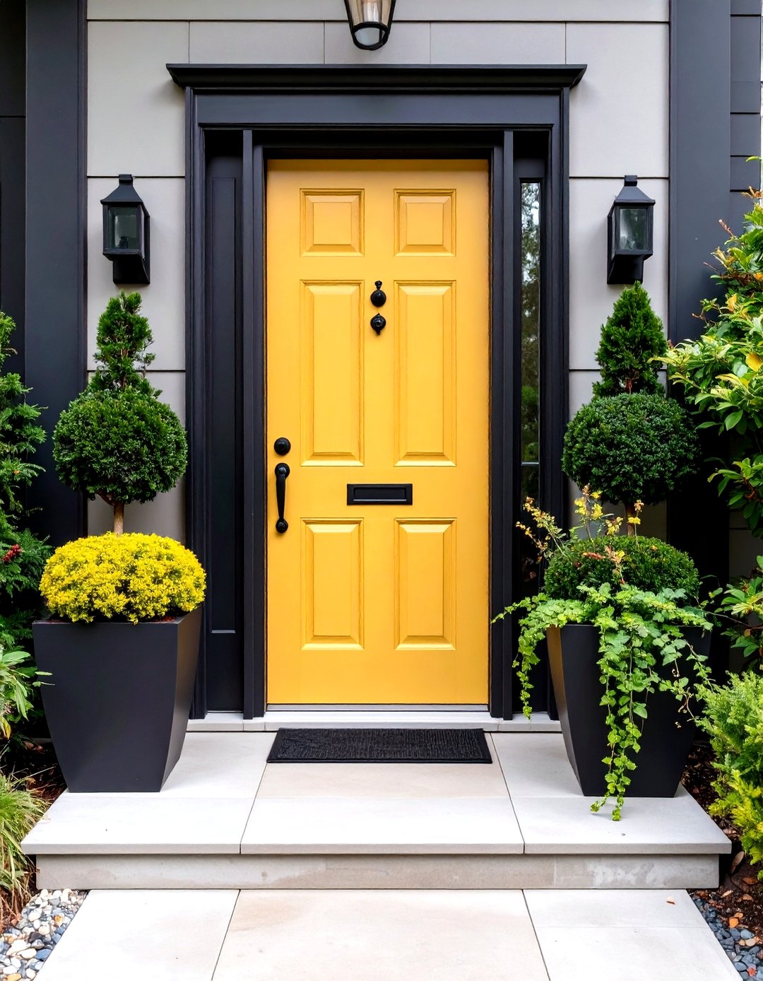 24 Mustard Yellow Front Door Ideas for Curb Appeal!! - Too Much Time
