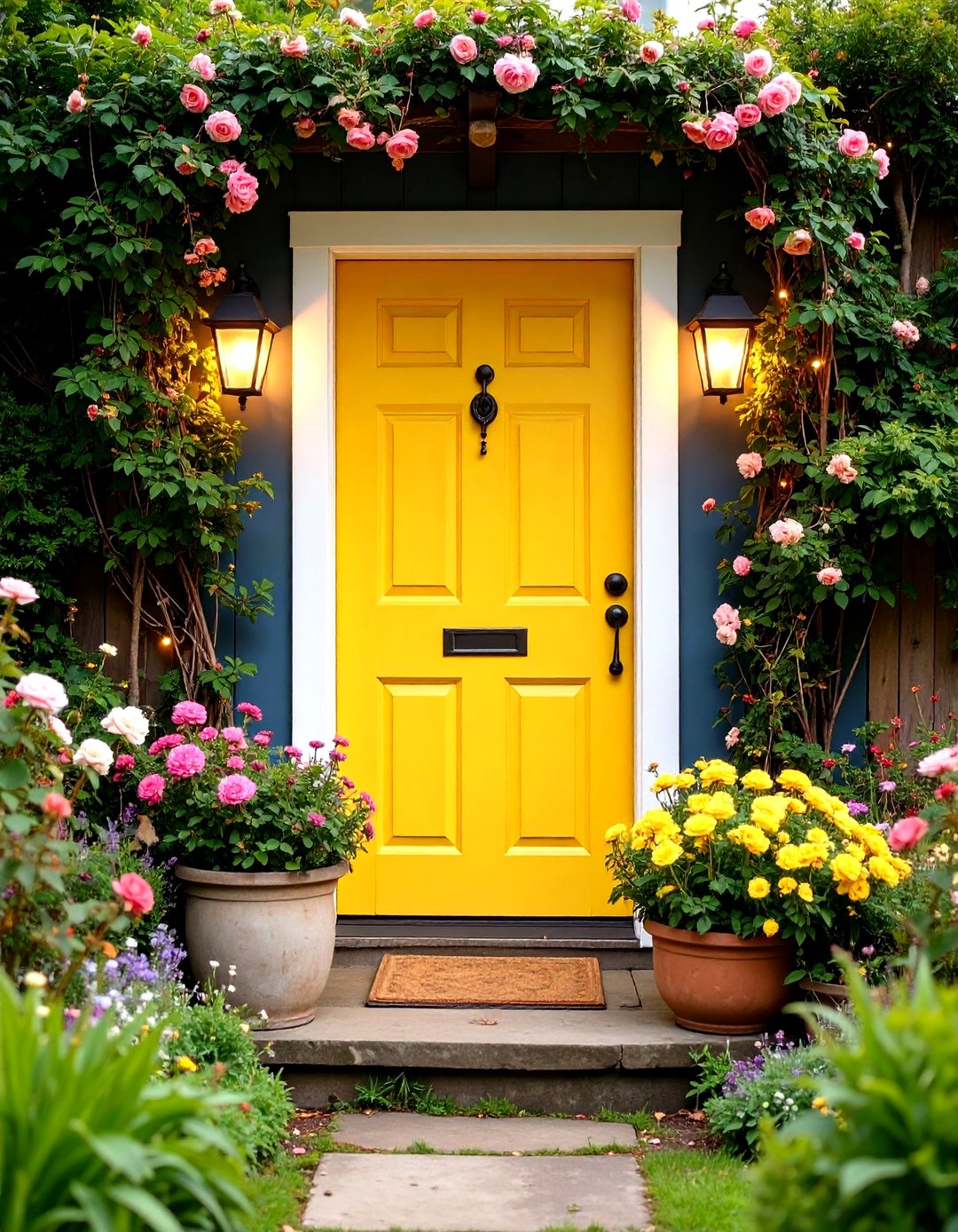 24 Mustard Yellow Front Door Ideas for Curb Appeal!! - Too Much Time