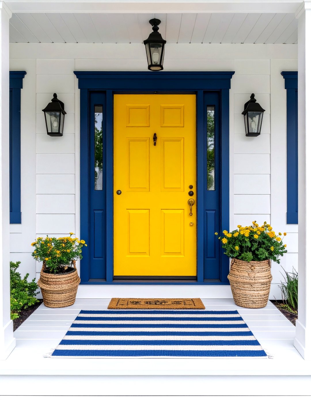 24 Mustard Yellow Front Door Ideas for Curb Appeal!! - Too Much Time
