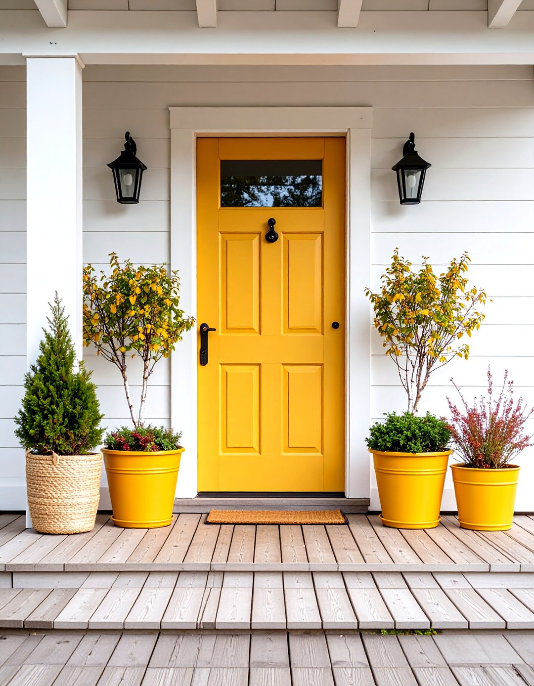 24 Mustard Yellow Front Door Ideas for Curb Appeal!! - Too Much Time