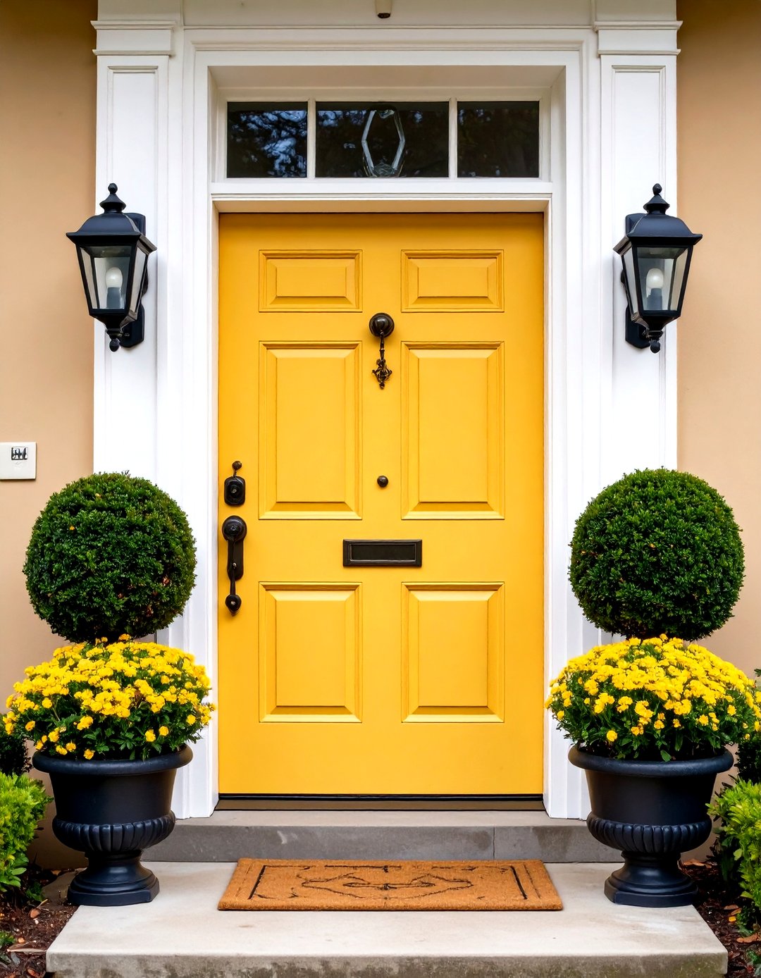 24 Mustard Yellow Front Door Ideas for Curb Appeal!! - Too Much Time