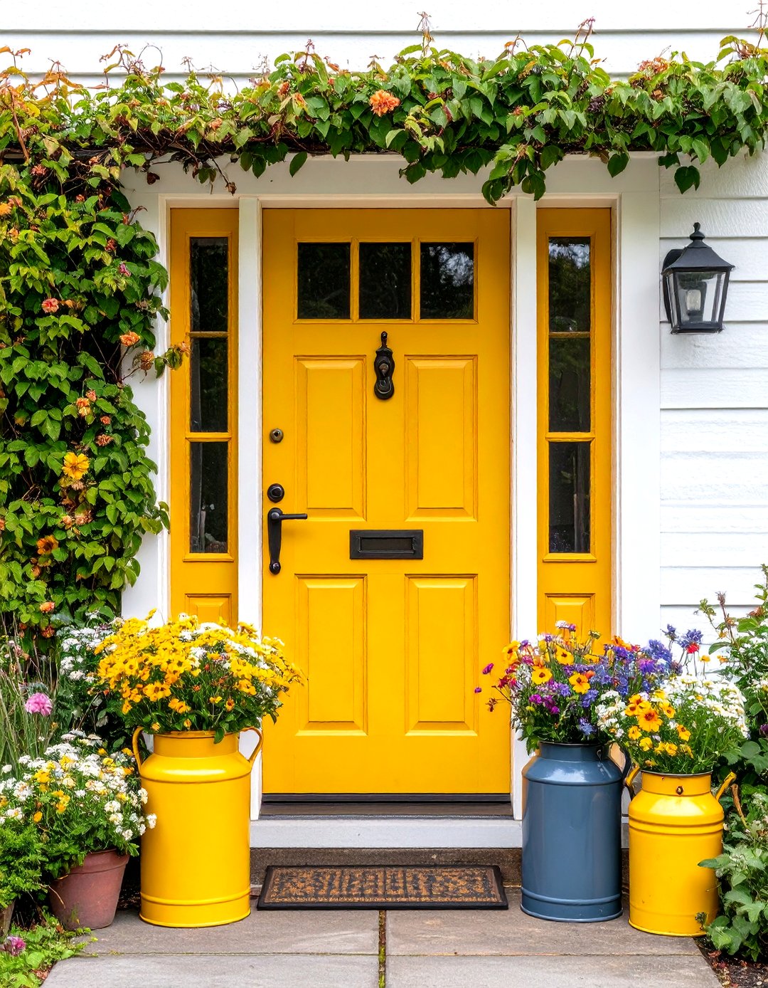 24 Mustard Yellow Front Door Ideas for Curb Appeal!! - Too Much Time