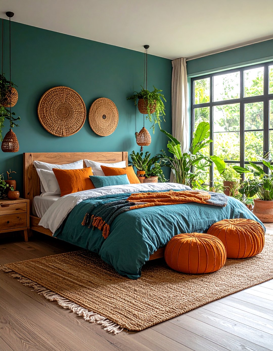 24 Teal and Orange Bedroom Ideas to Brighten Spaces - Too Much Time