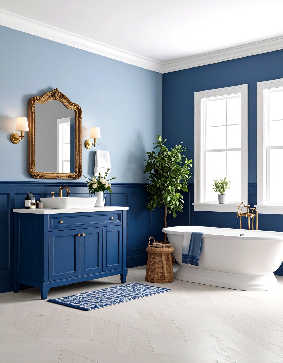 24 Navy Blue Bathroom Ideas for Bold, Calming Retreats - Too Much Time