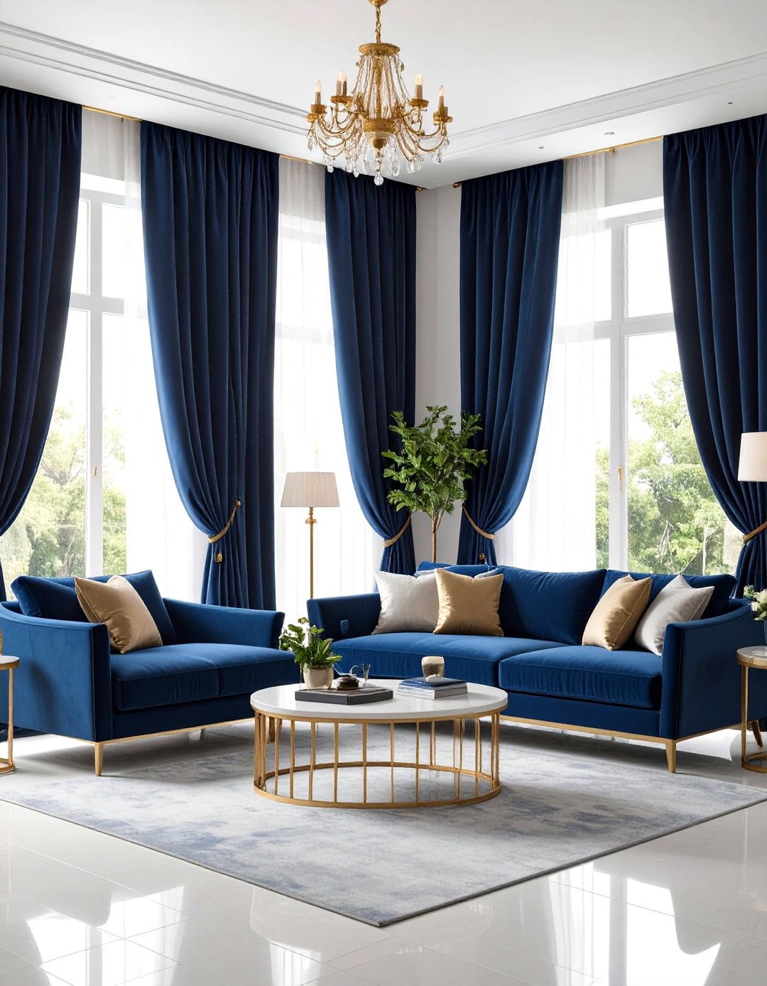 24 Navy Living Room Ideas to Stylishly Refresh - Too Much Time