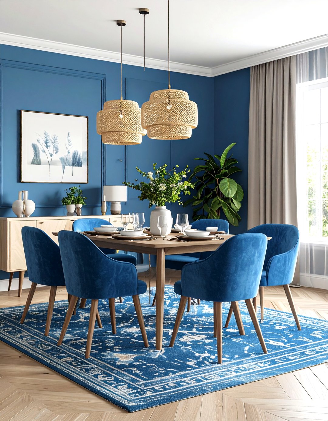 24 Blue Dining Room Ideas to Refresh Your Dining Area. - Too Much Time
