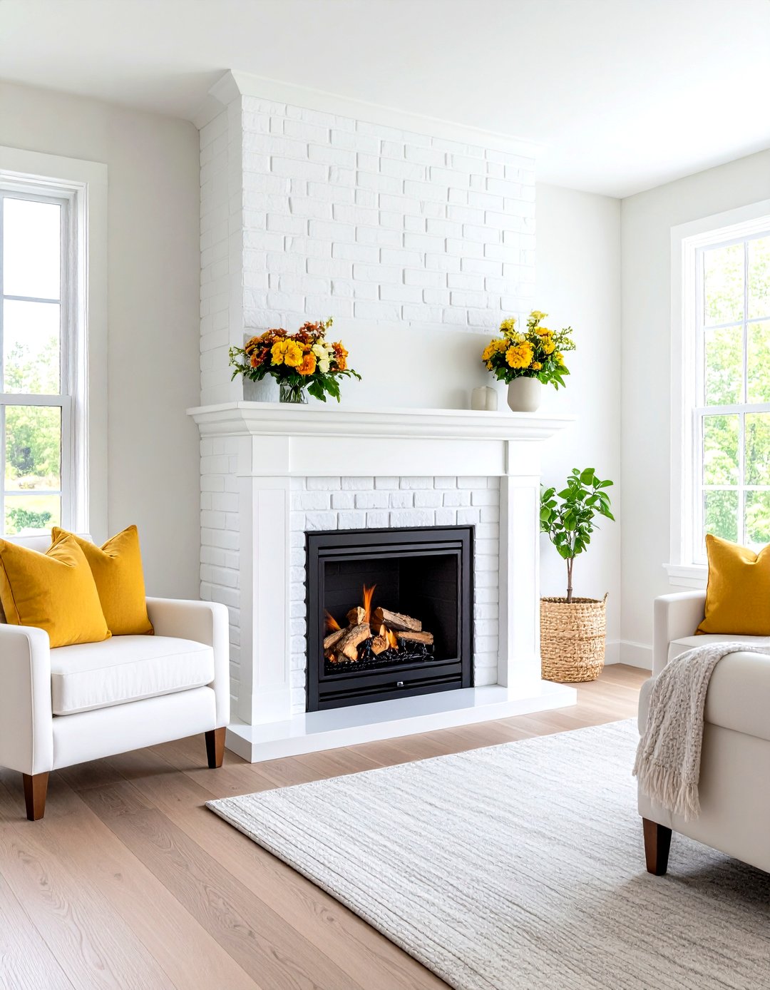 24 White Brick Fireplace Ideas to Create Warmth At Home - Too Much Time