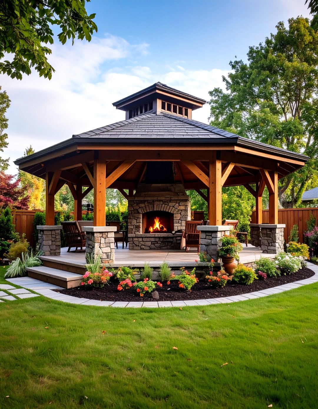 24 Gazebo with Fireplace: Stylish Shelter for Evenings - Too Much Time