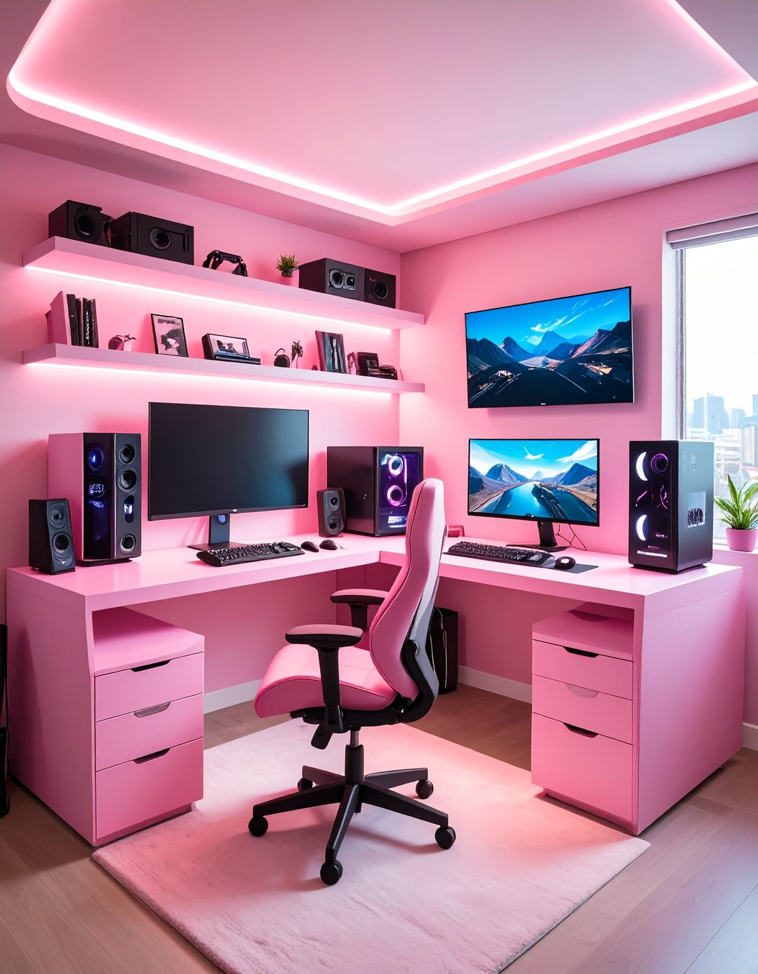 24 Pink Gaming Setup Ideas for a Sleek Workspace Setup - Too Much Time