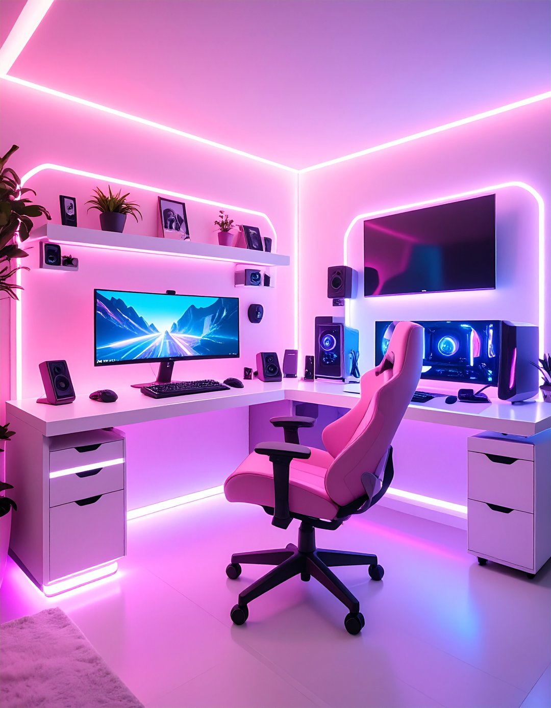 24 Pink Gaming Setup Ideas for a Sleek Workspace Setup - Too Much Time