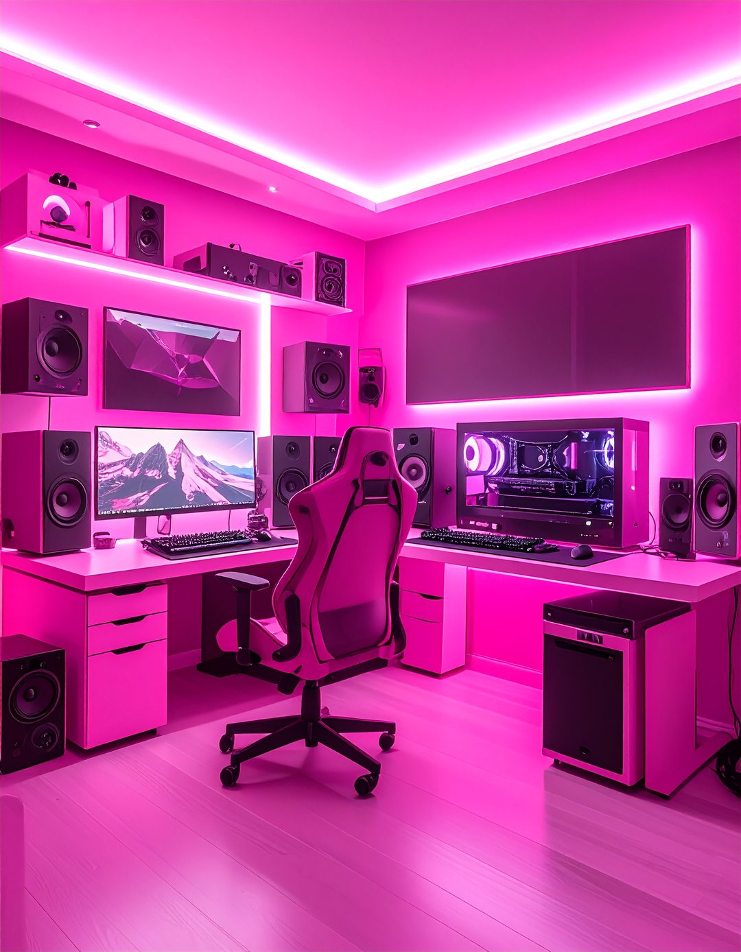 24 Pink Gaming Setup Ideas for a Sleek Workspace Setup - Too Much Time