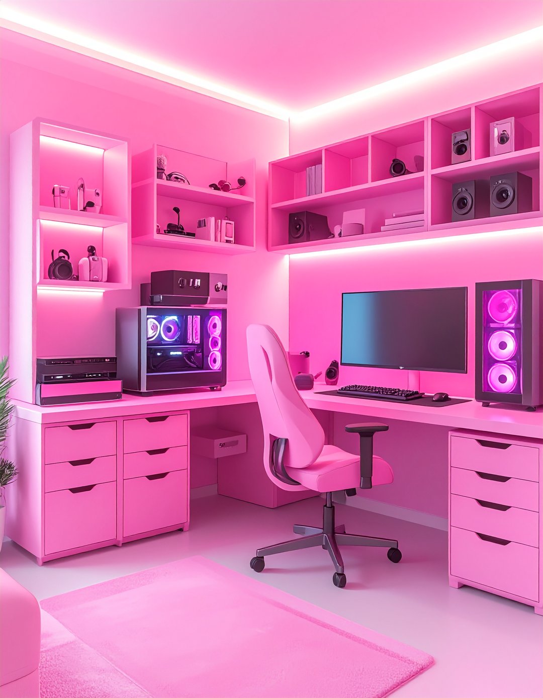 24 Pink Gaming Setup Ideas for a Sleek Workspace Setup - Too Much Time