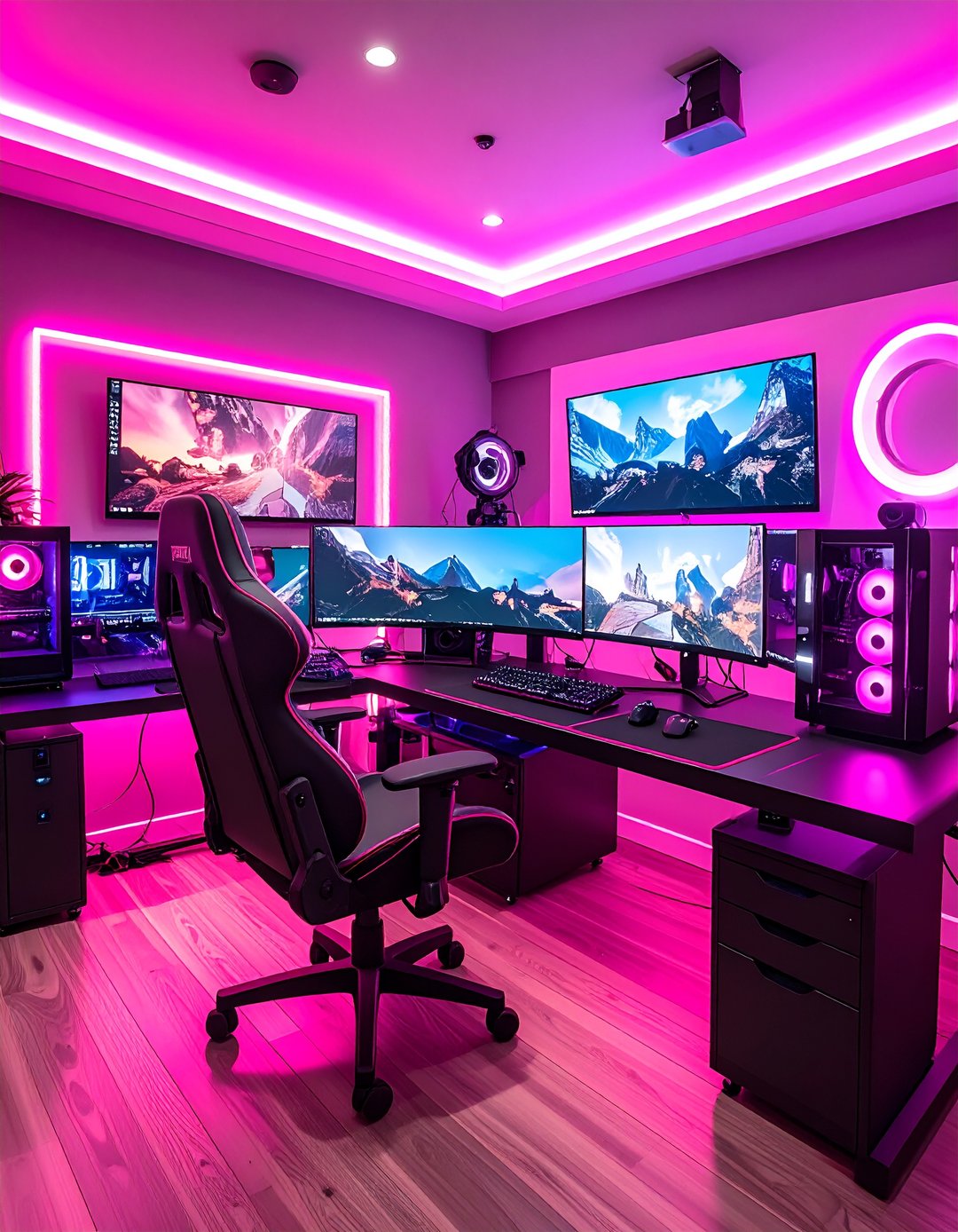 24 Pink Gaming Setup Ideas for a Sleek Workspace Setup - Too Much Time