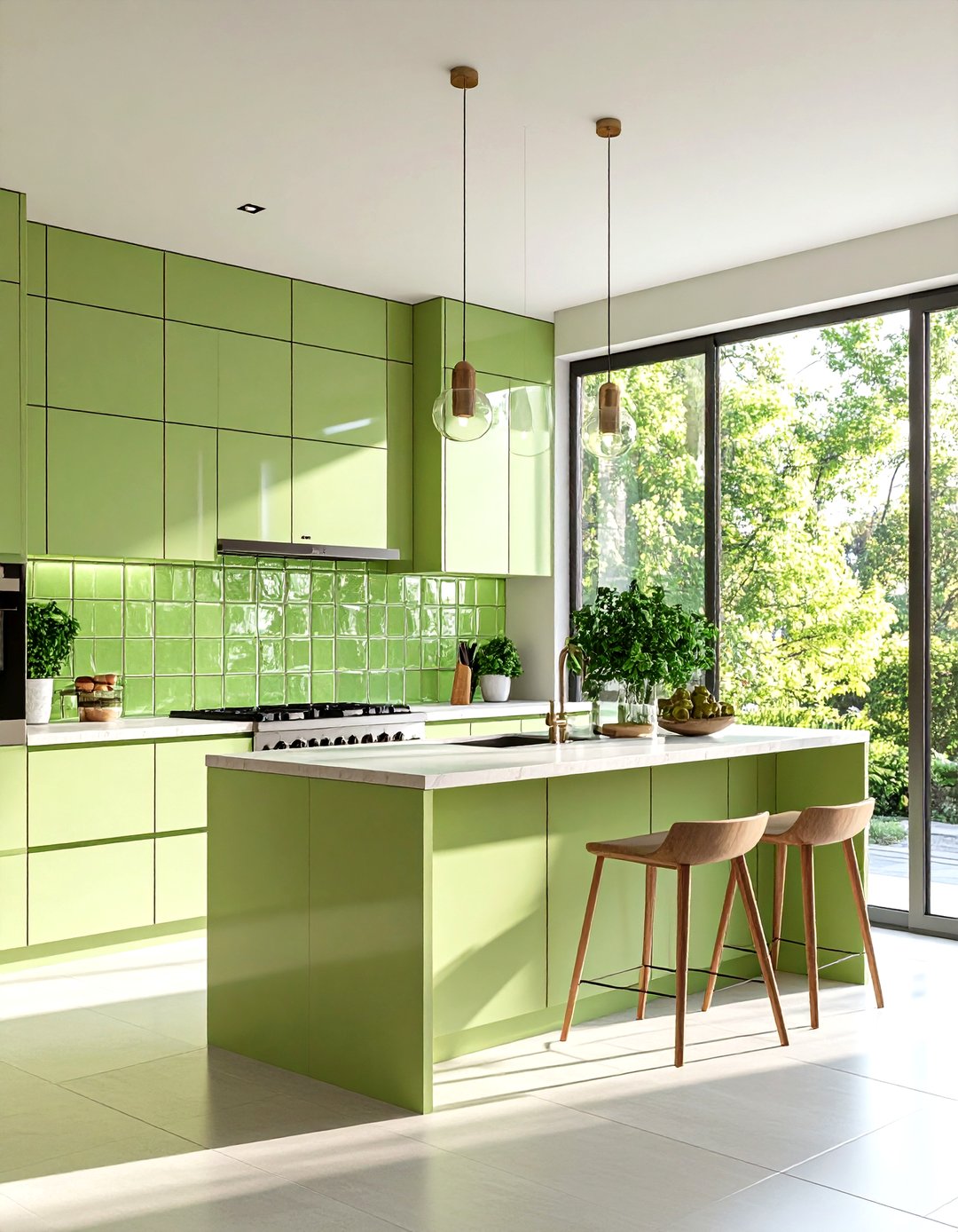 24 Kitchen with Green Backsplash Ideas for Chic Design - Too Much Time