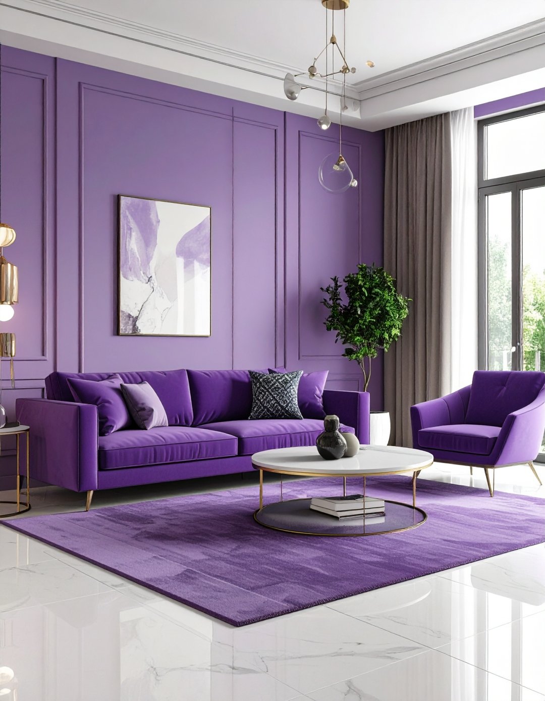 24 Purple Living Room Ideas to Elevate Cozy Spaces - Too Much Time