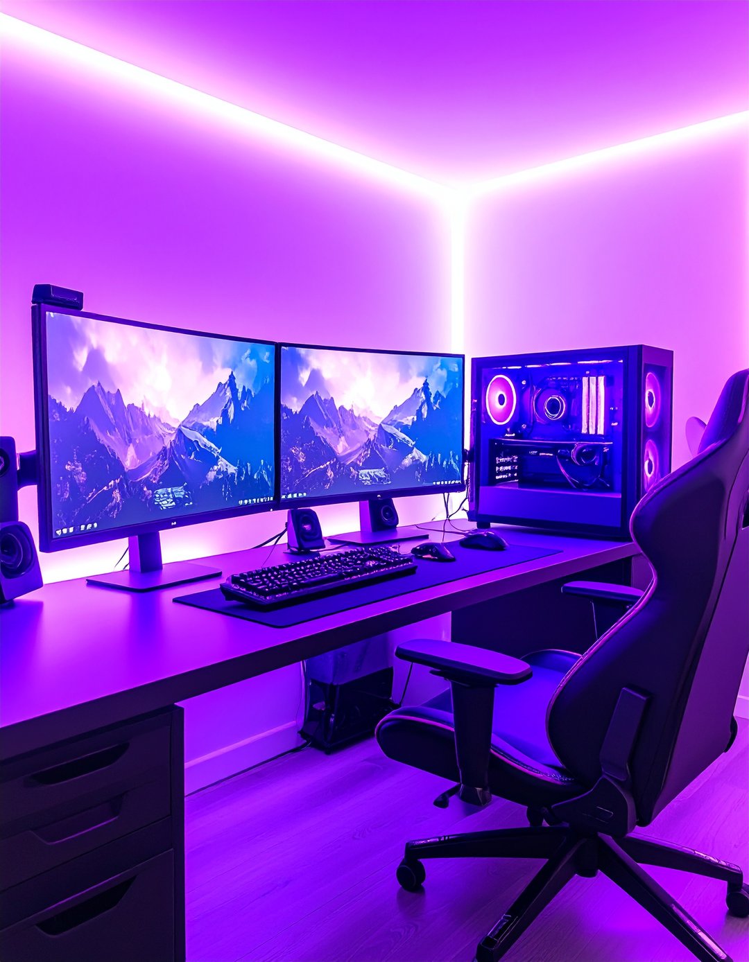 24 Purple Gaming Setup Ideas: Create a Comfy Desk Space - Too Much Time