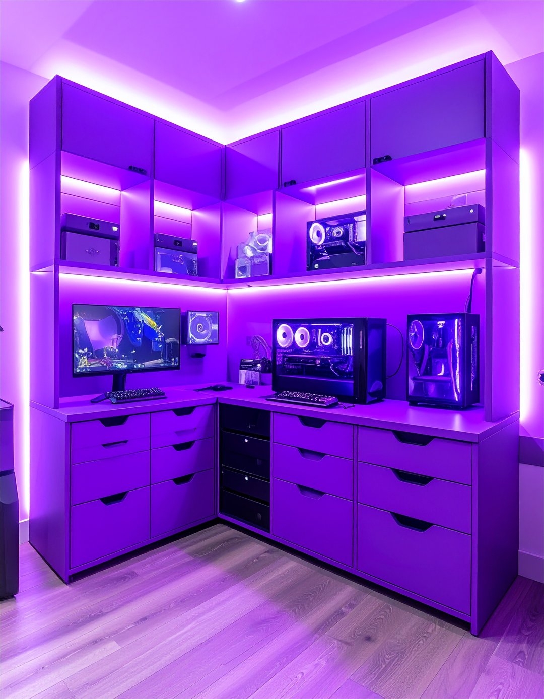 24 Purple Gaming Setup Ideas: Create a Comfy Desk Space - Too Much Time