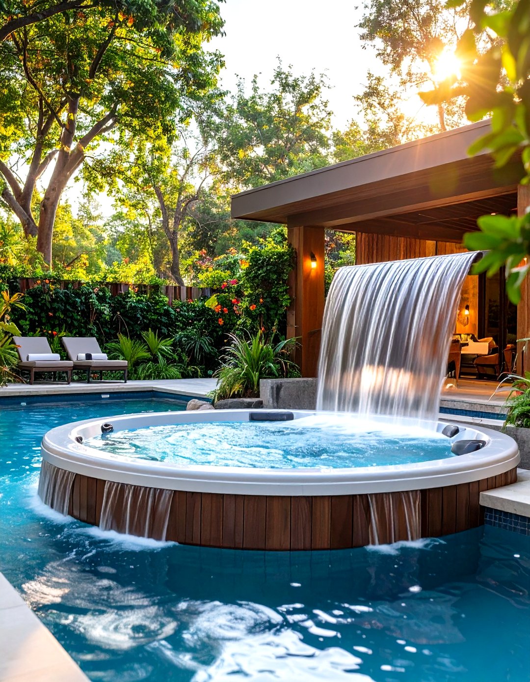 24 Rectangle Pool with Hot Tub: Chic Outdoor Escape - Too Much Time