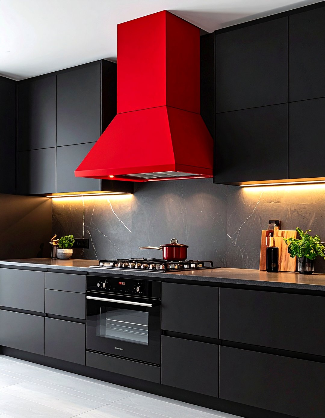24 Red and Black Kitchen Ideas to Brighten Cooking - Too Much Time