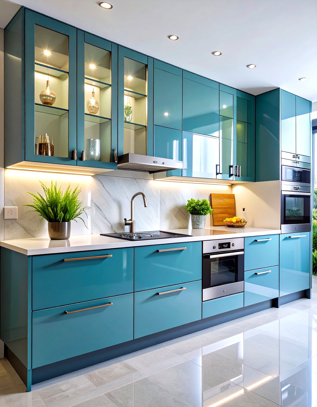24 Modern Style Glass Kitchen Cabinets As a Focal Point - Too Much Time