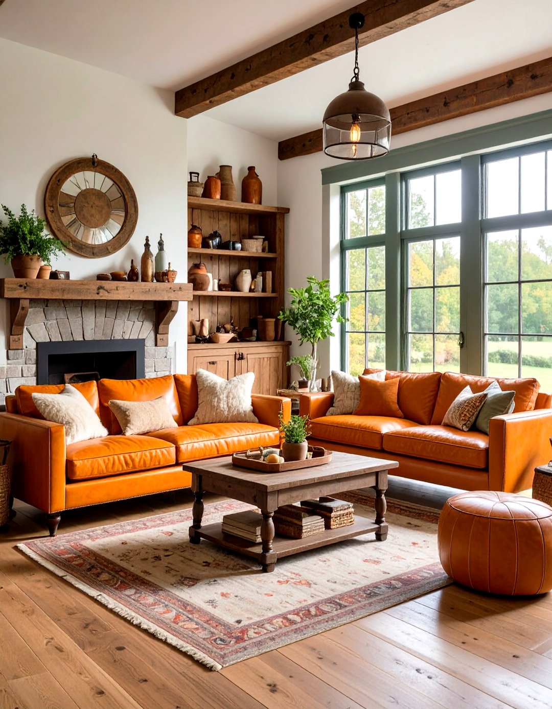 24 Green and Orange Living Room Ideas for Bold Impact - Too Much Time
