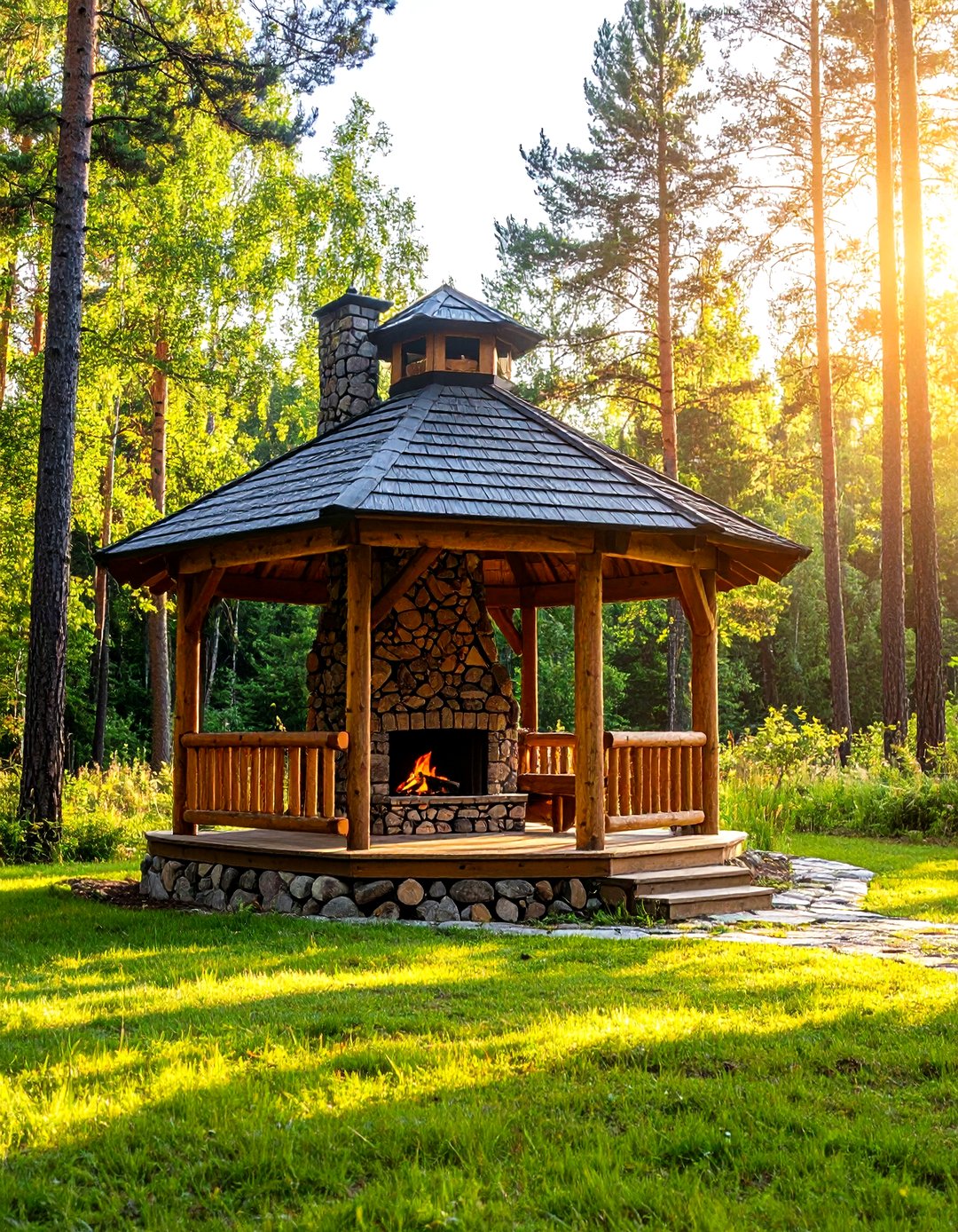 24 Gazebo with Fireplace: Stylish Shelter for Evenings - Too Much Time