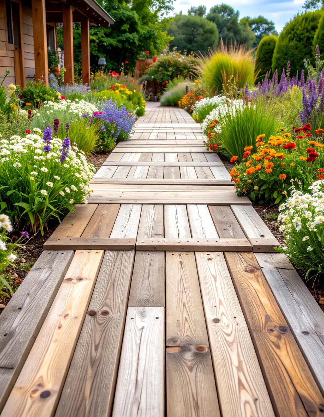24 Wooden Walkway Ideas to Guide Garden Paths Well - Too Much Time