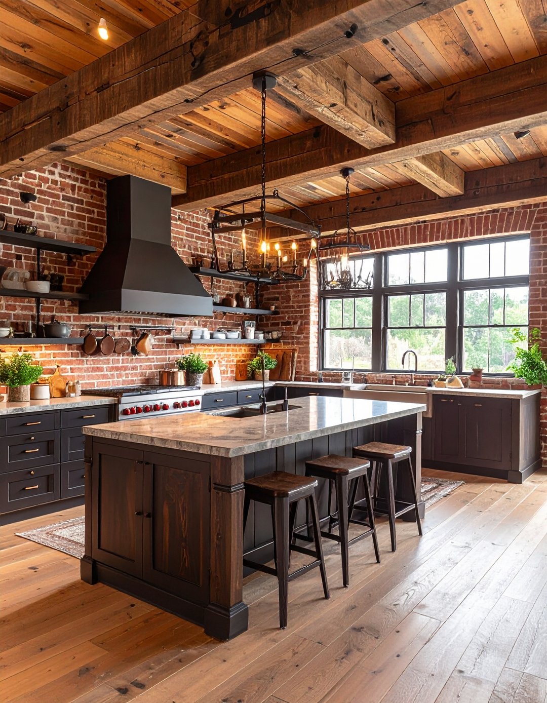 24 Red Brick Kitchen Ideas for Warm, Inviting Spaces - Too Much Time