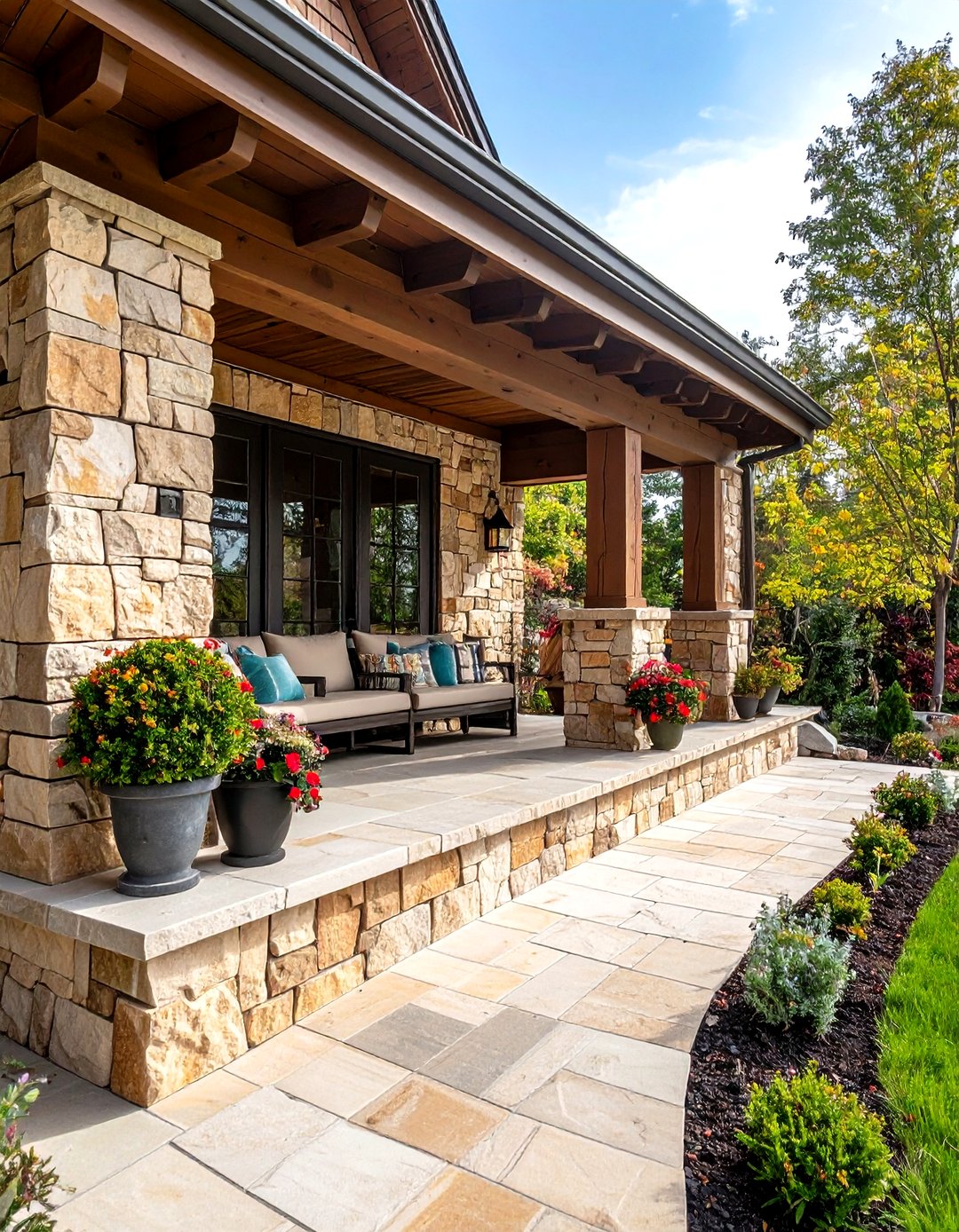 24 Stone Porch Ideas: Cozy Entrance Enhancements Today - Too Much Time