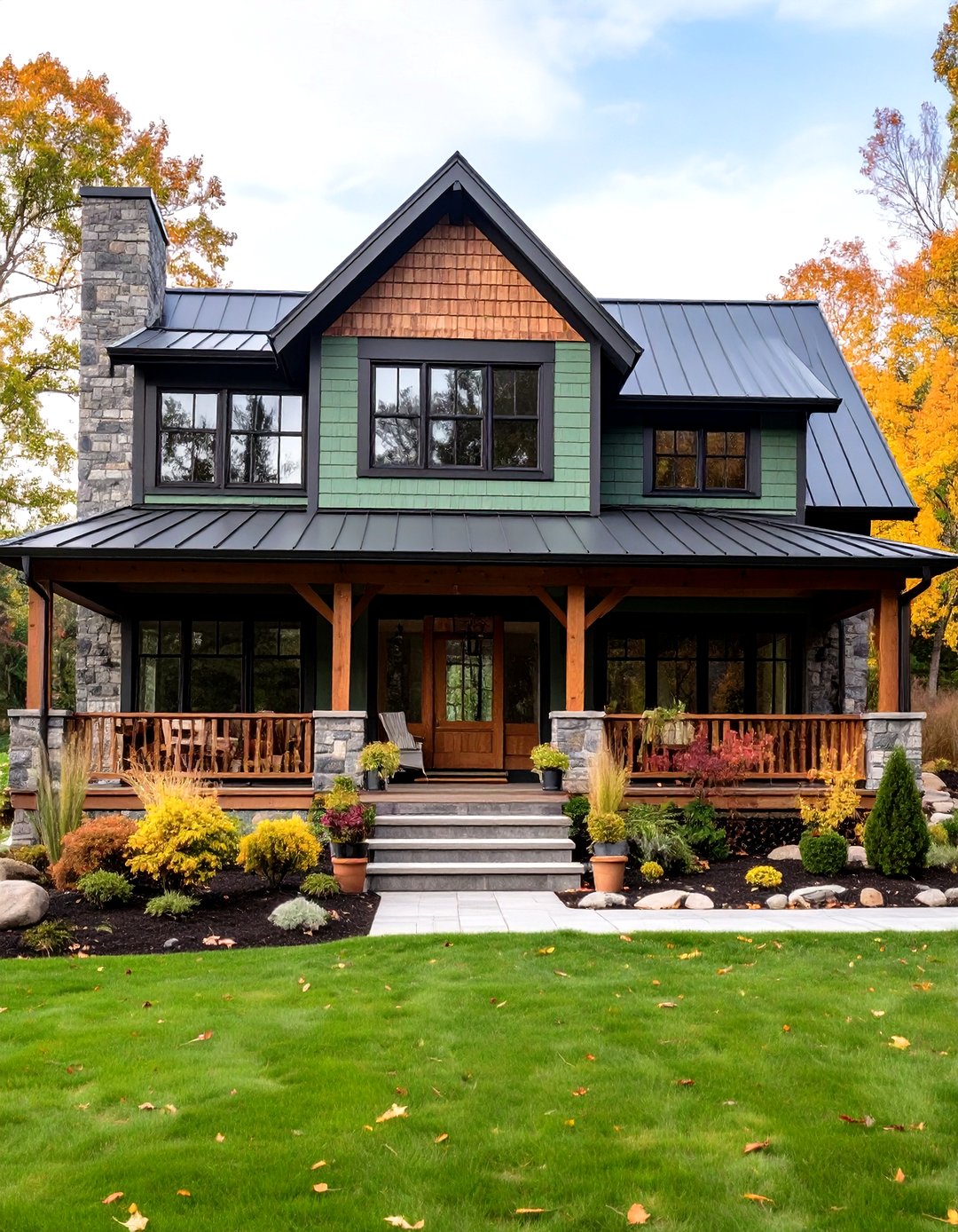 24 Green Brick Exterior Home Ideas for Curb Appeal - Too Much Time