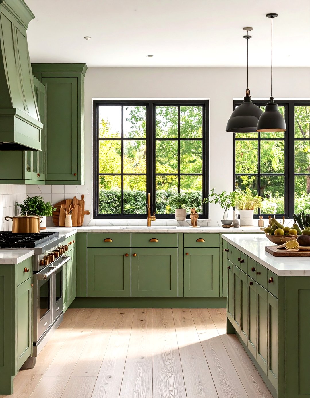 24 Sage Green and Black Kitchen Ideas for Bold Spaces - Too Much Time