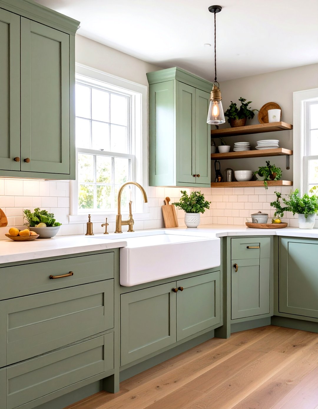 24 Rustic Sage Green Kitchen Cabinets for Warm Neutrals - Too Much Time