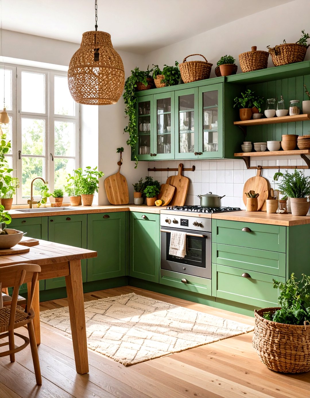 24 Rustic Sage Green Kitchen Cabinets for Warm Neutrals - Too Much Time
