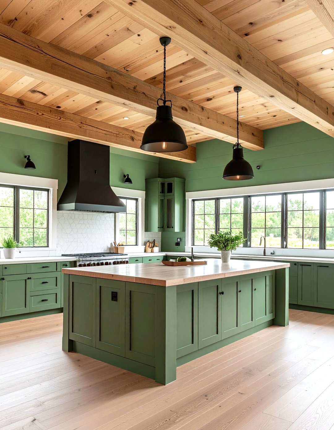 24 Sage Green and Black Kitchen Ideas for Bold Spaces - Too Much Time