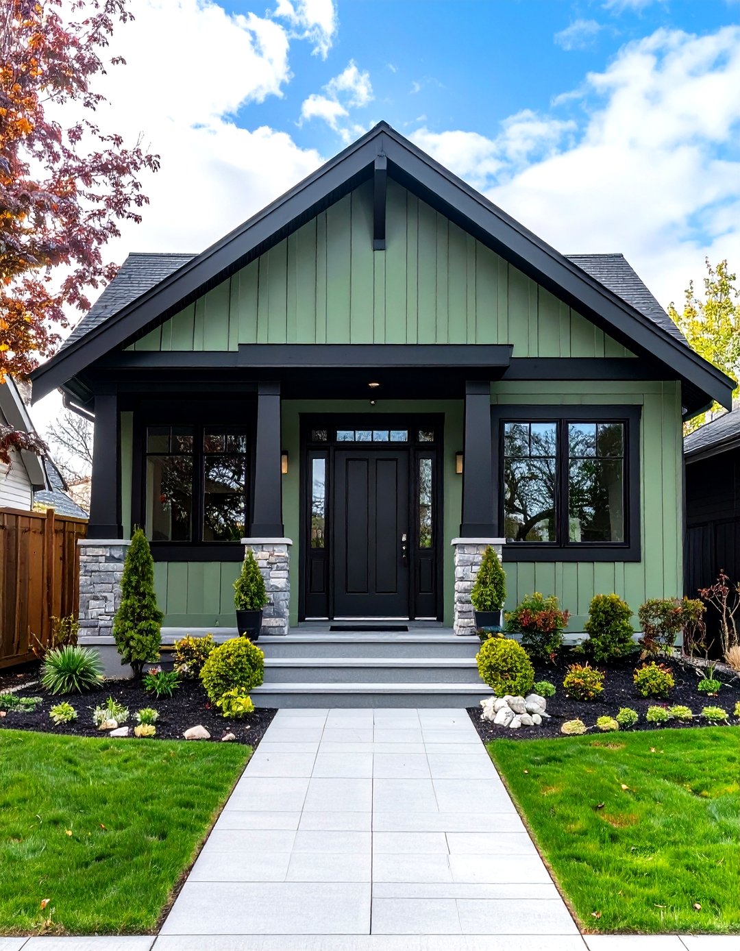 Sage Green Split Level House