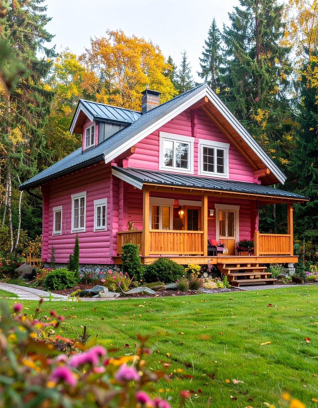 24 Pink House Exterior Ideas for a Vibrant Curb Appeal - Too Much Time