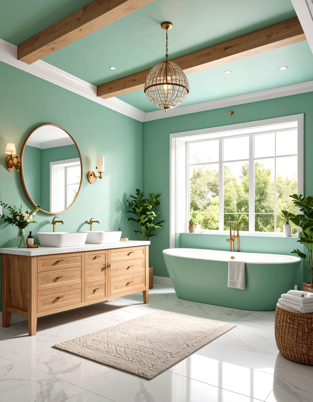 24 Green Ceiling Ideas to Brighten Kitchens and Baths - Too Much Time