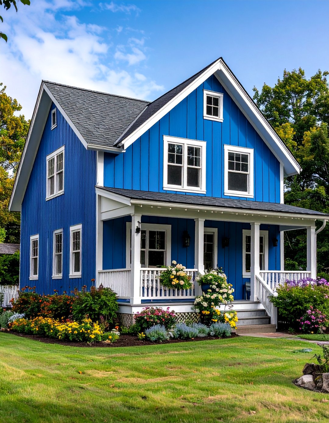 24 Blue House Siding with White Trim Ideas for Charm - Too Much Time