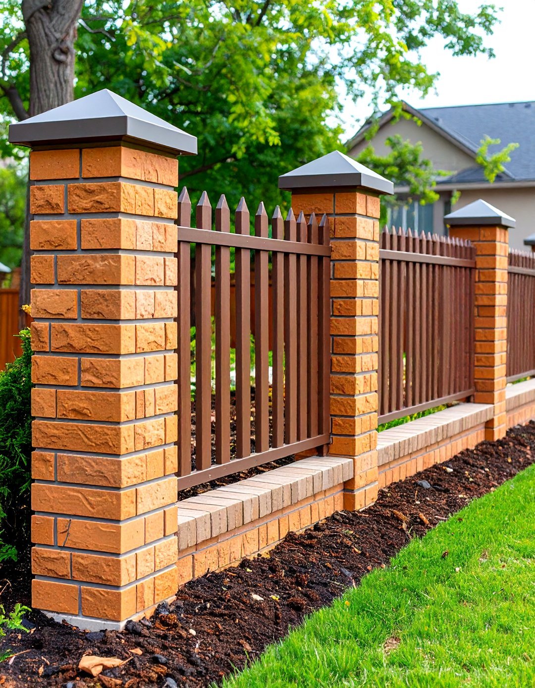 24 Brick Fence Ideas to Boost Curb Appeal and Privacy - Too Much Time