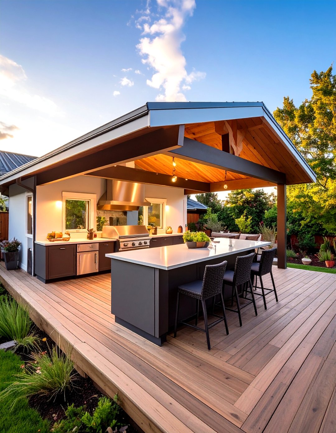 24 Outdoor Kitchen Roof Ideas That Elevate Your Space - Too Much Time