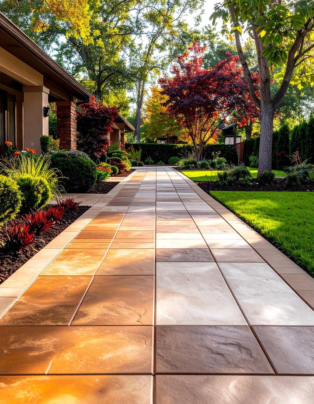 24 Concrete Walkway Ideas to Enhance Outdoor Paths - Too Much Time