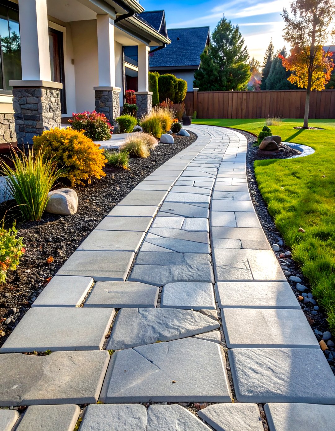 24 Concrete Walkway Ideas to Enhance Outdoor Paths - Too Much Time