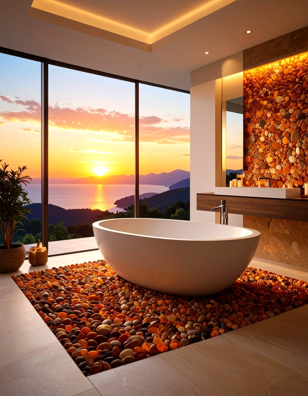 24 Pebble Tile Bathroom Ideas for Cozy Modern Baths - Too Much Time