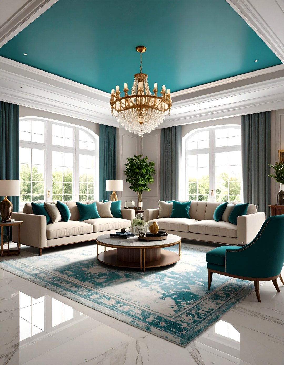 24 Teal Living Room Ideas: Stylish Pops Of Calm Color - Too Much Time