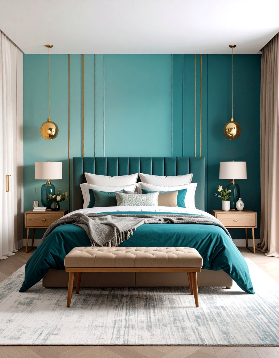 24 Teal Bedroom Ideas That Feel Calm and Chic for You - Too Much Time