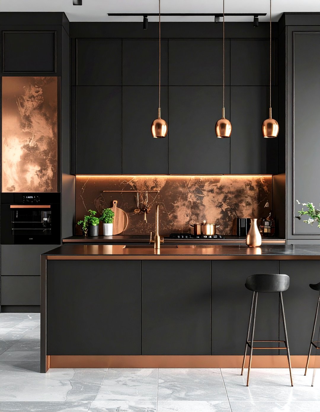 24 Black and Copper Kitchen Ideas for Warm Design Today - Too Much Time