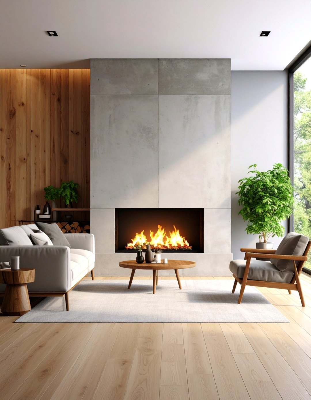 24 Concrete Fireplace Ideas to Elevate Cozy Rooms Today - Too Much Time